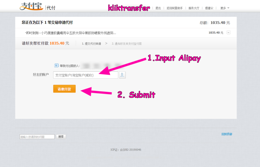 Bayar Somone to Pay Taobao - kliktransfer.id